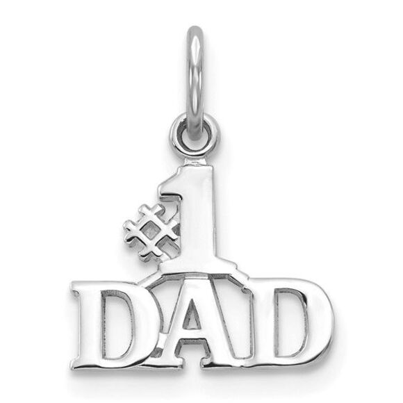Kazi Luxury | Jewelry | Kazi Luxury 4k White Gold 1 Dad Charm For ...